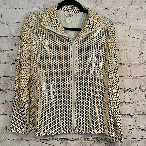 Maxima | Jackets & Coats | Womens Maxima Usa Jacket Gold Metallic ...